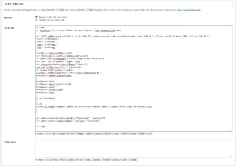 How to add sound to text in WordPress